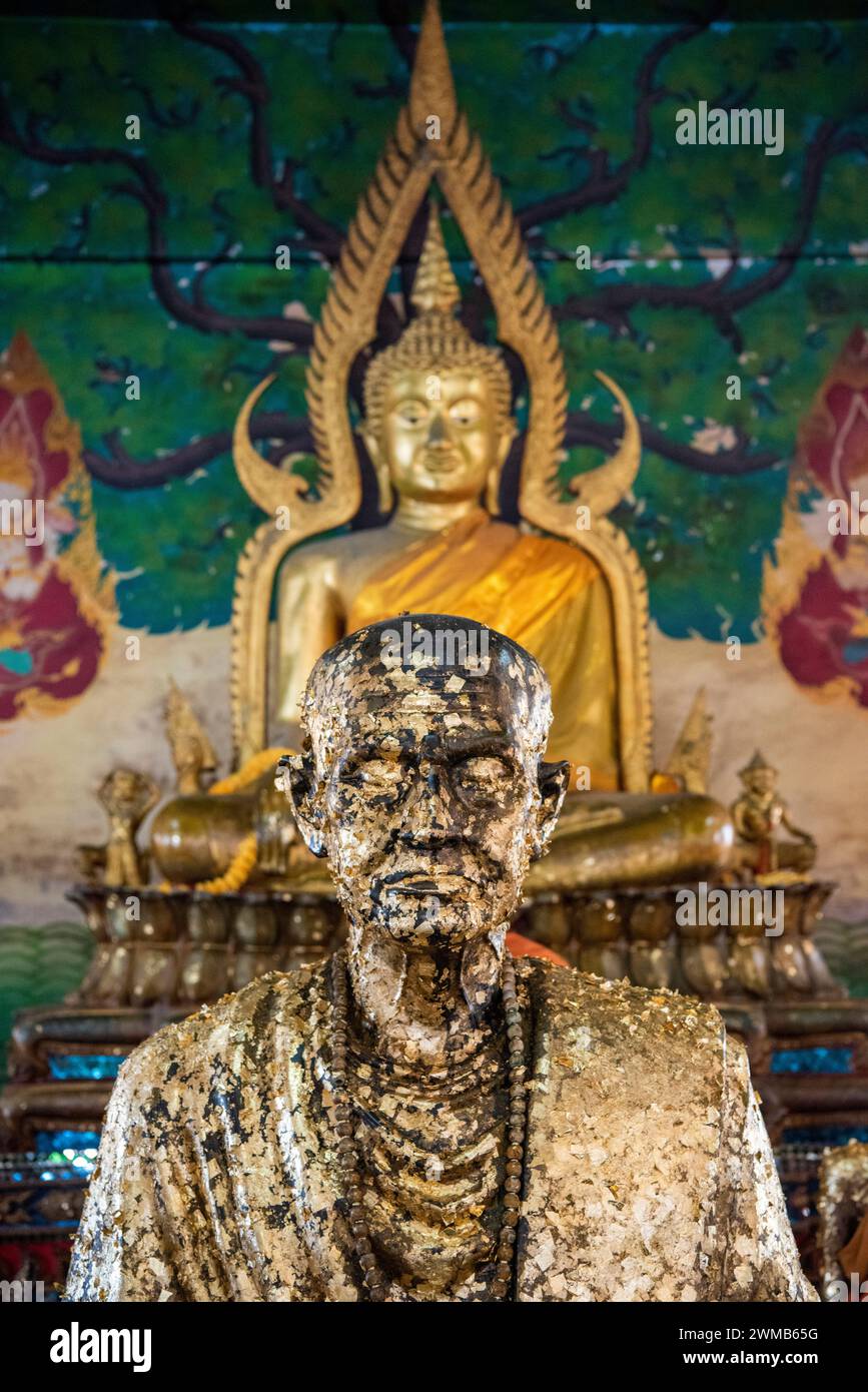 Buddha at Wat Hong Thong on Coast in Bang Pakong in Province of Chachoengsao in Thailand ...