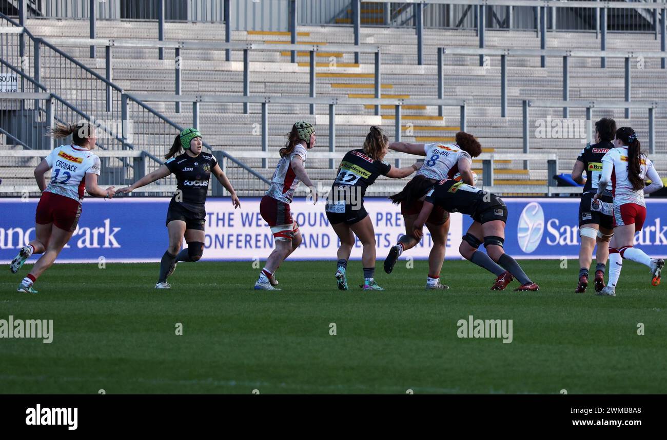 Exeter, Devon, UK. 24th Feb, 2024. Allianz Premiership Women's Rugby ...