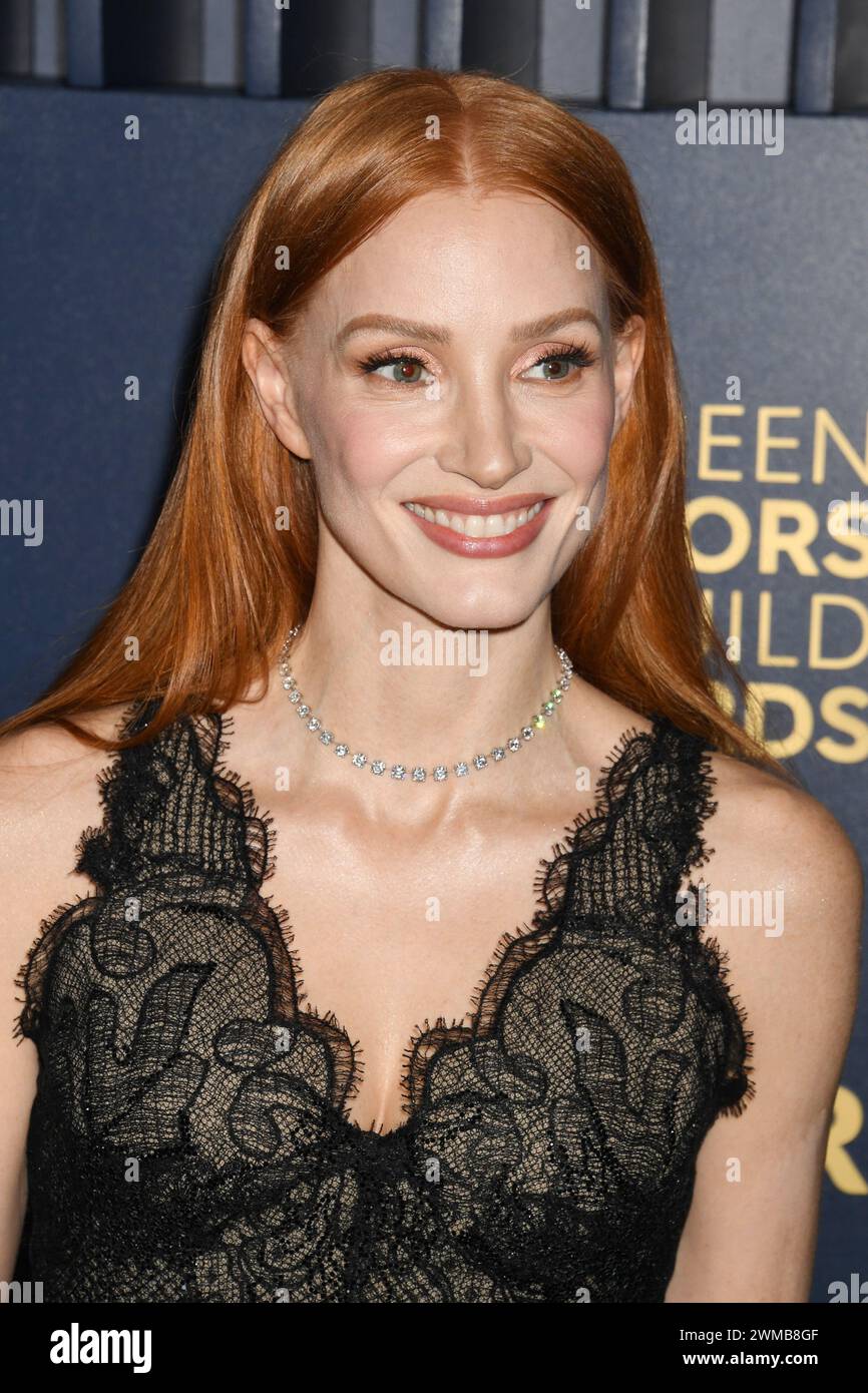 Los Angeles, Ca. 24th Feb, 2024. Jessica Chastain at the 2024 Screen Actors Guild Awards on ...