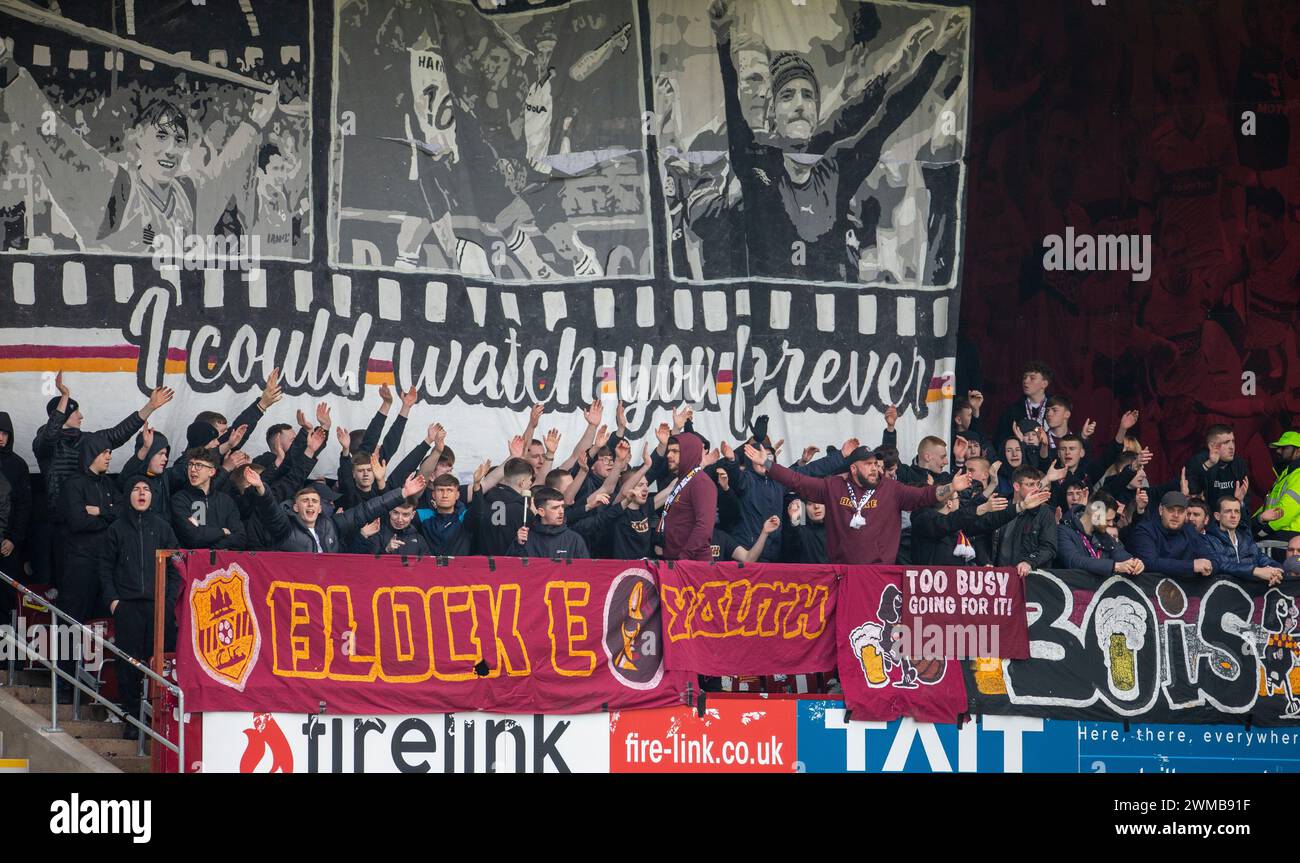 Fir Park, Motherwell, UK. 25th Feb, 2024. Scottish Premiership Football ...