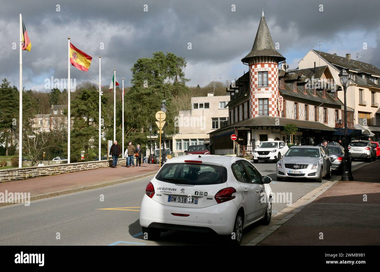 A view of the town centre, on a chilly winters day, Bagnoles-de-l'Orne ...