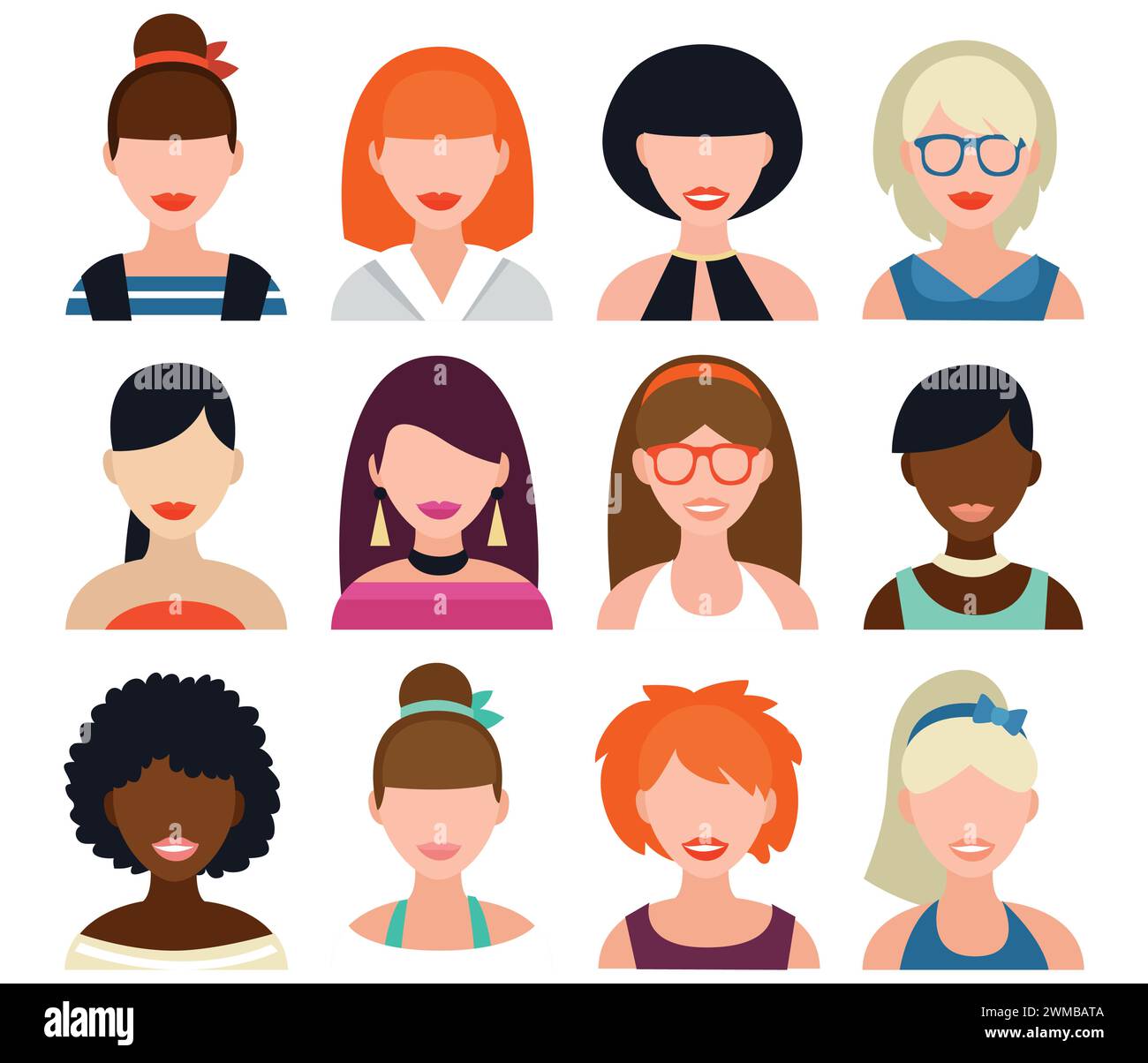 People avatar set People colourful flat style vector illustration set ...