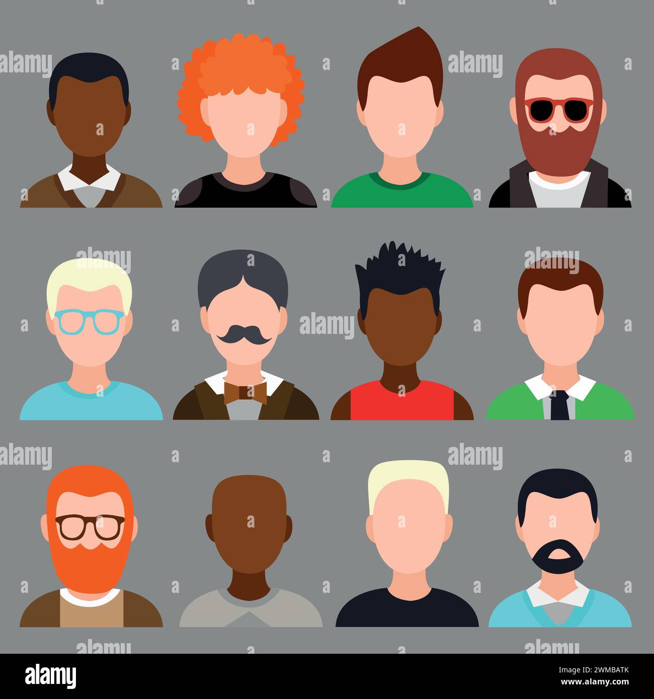 People avatar set People colourful flat style vector illustration set ...