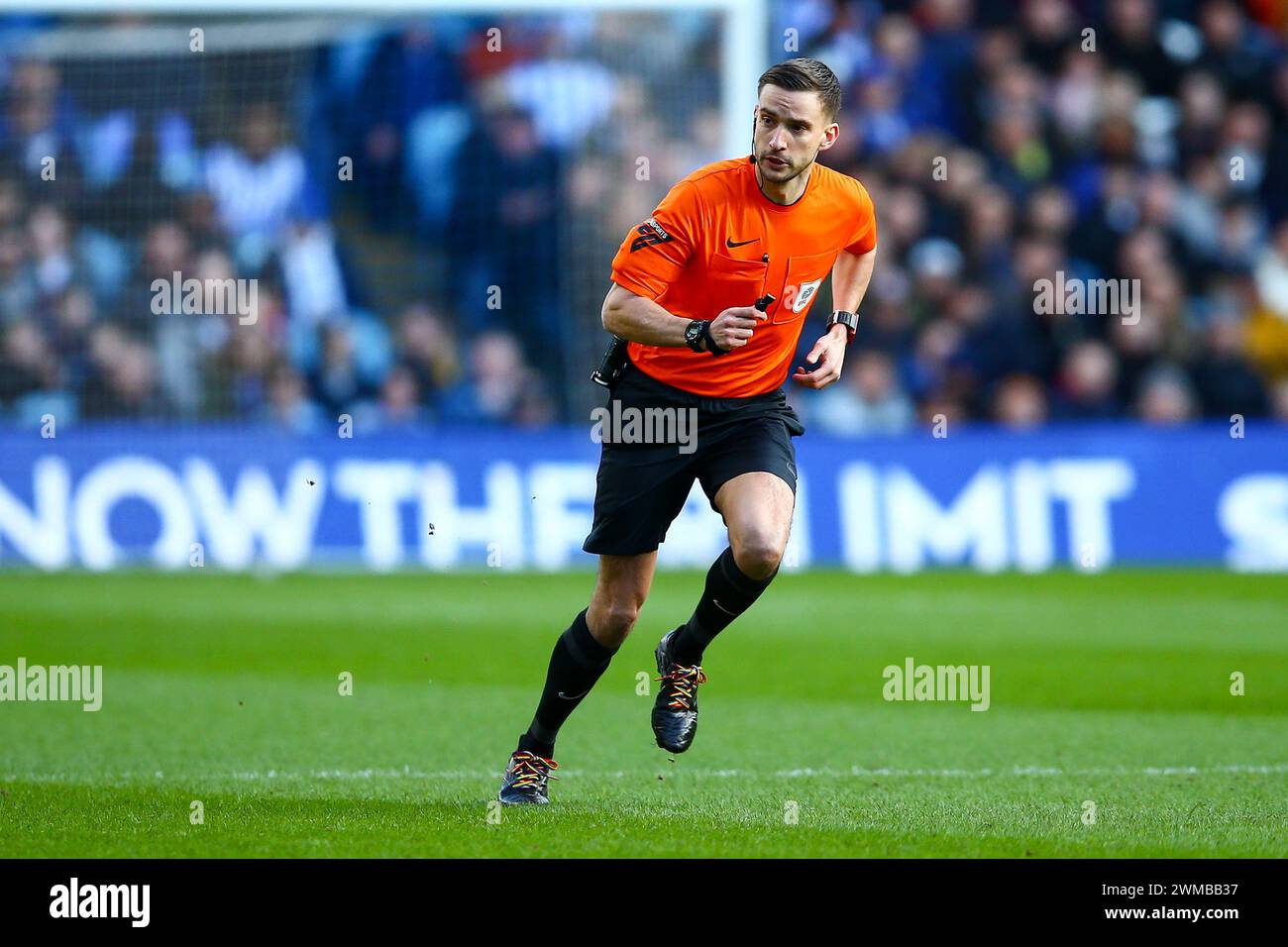 Hillsborough Stadium, Sheffield, England - 24th February 2024 Referee Thomas Kirk - during the ...