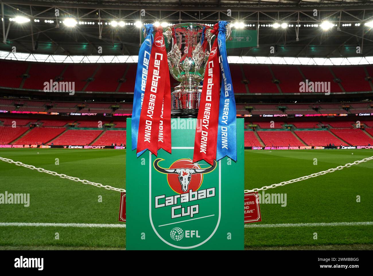 A general view of the EFL trophy ahead of the Carabao Cup final at ...
