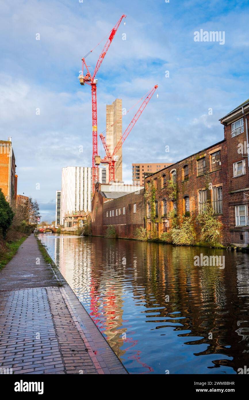 New building development along the Fazeley canal in the center of ...