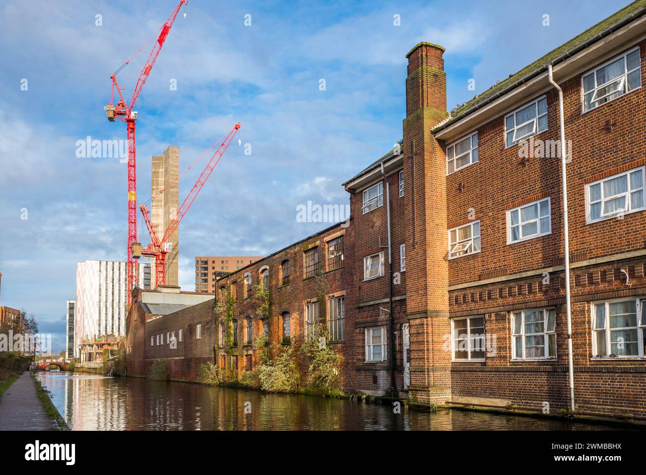 New building development along the Fazeley canal in the center of ...