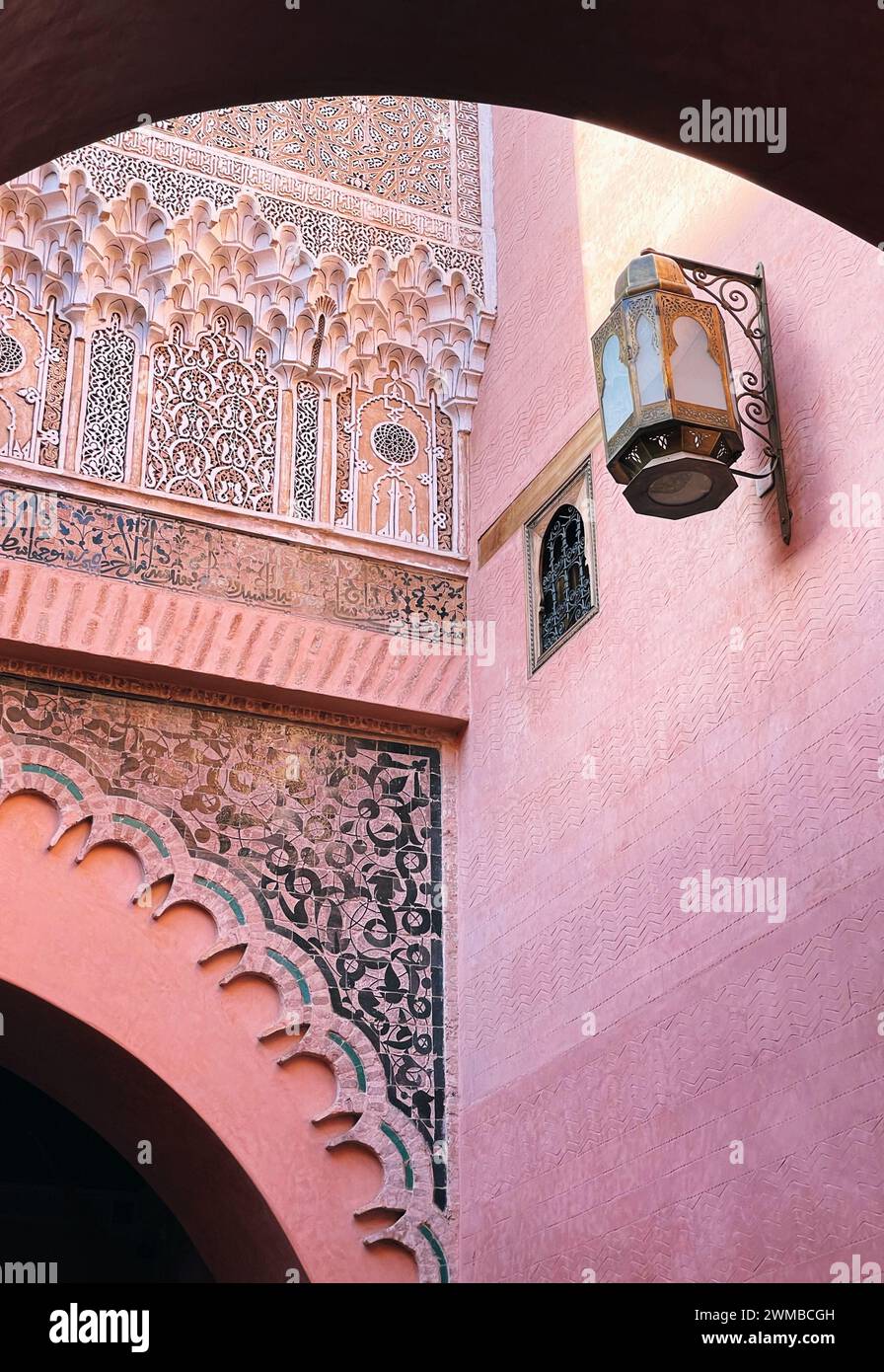 arches and arabian architectural details in the streets of Marrakech ...