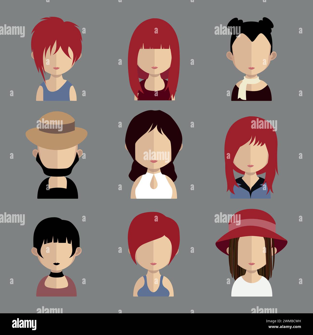 People avatars Multiethnic human portraits User profiles Hand drawn ...