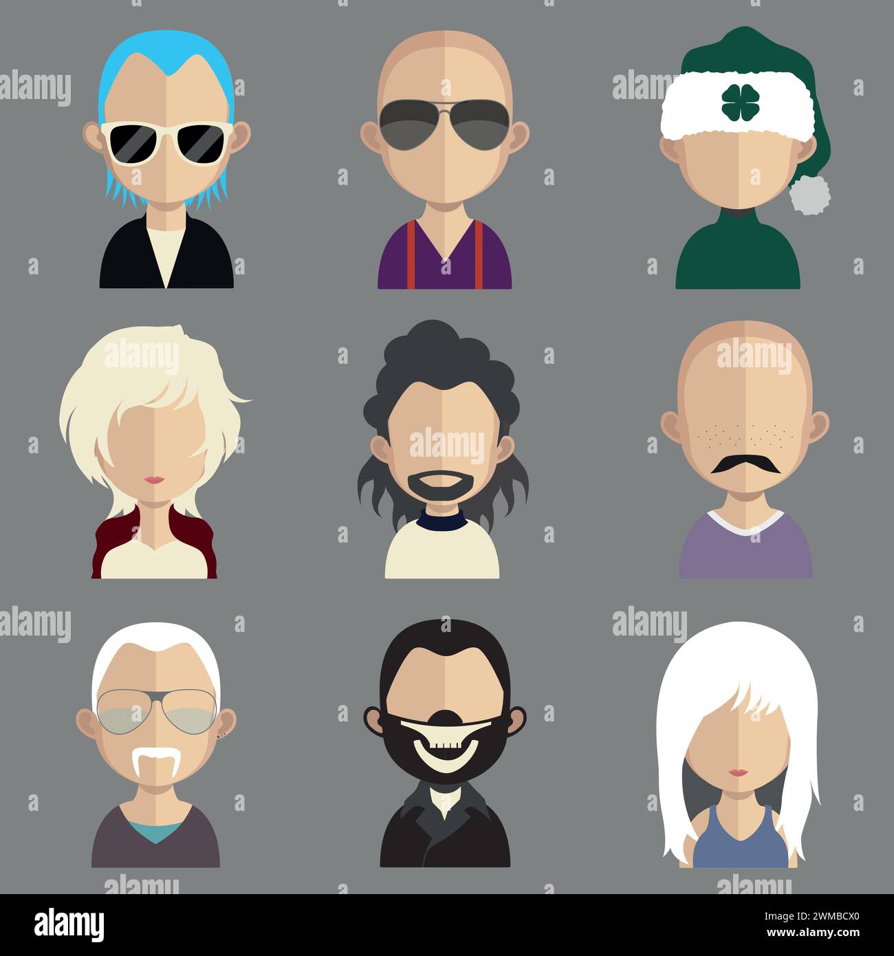 People avatars Multiethnic human portraits User profiles Hand drawn ...