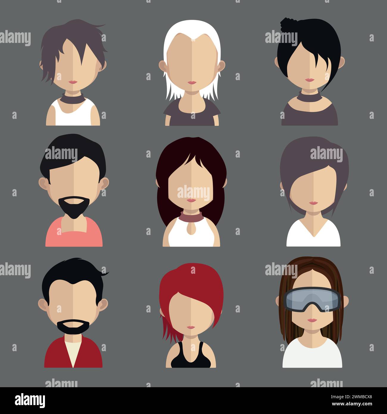 People avatars Multiethnic human portraits User profiles Hand drawn ...