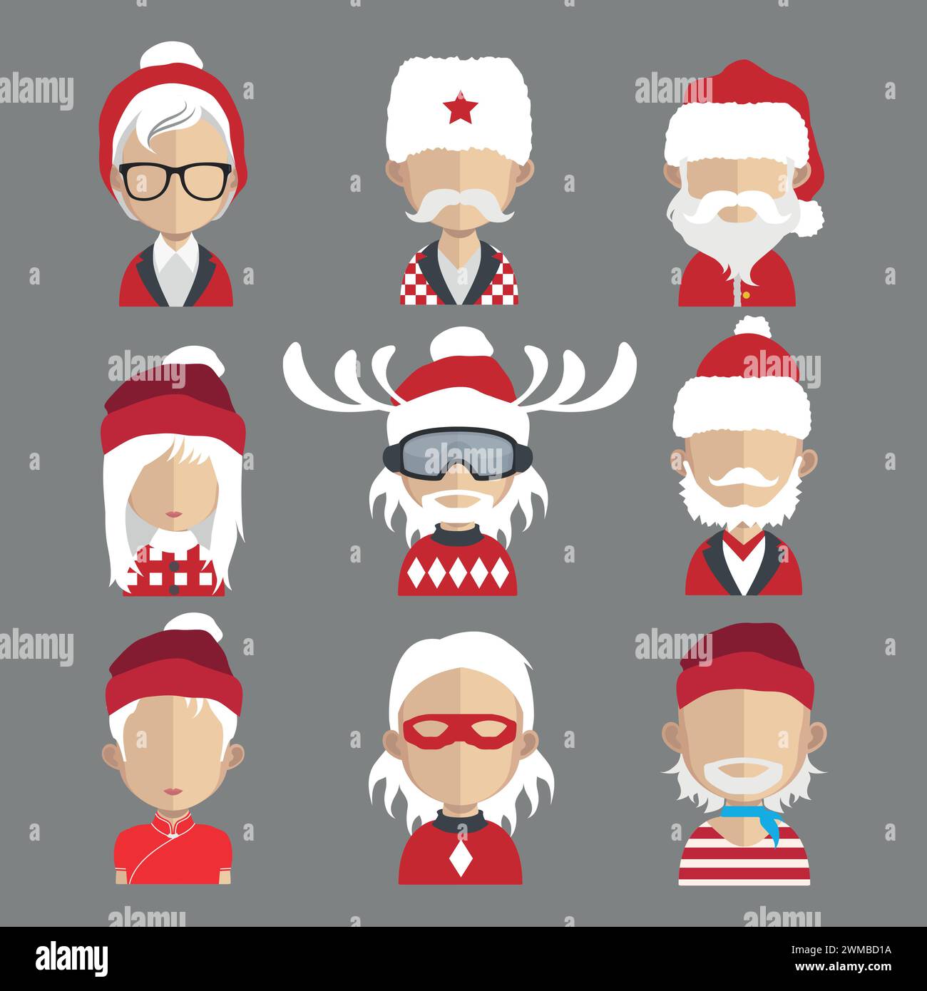 People avatars Multiethnic human portraits User profiles Hand drawn ...