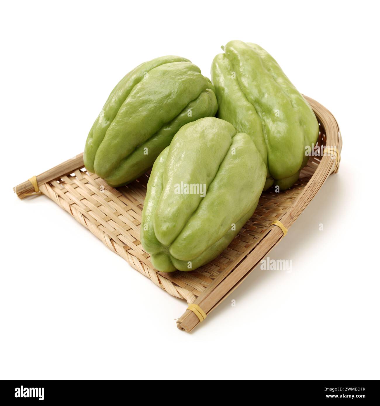 Chayote on a white background Stock Photo - Alamy