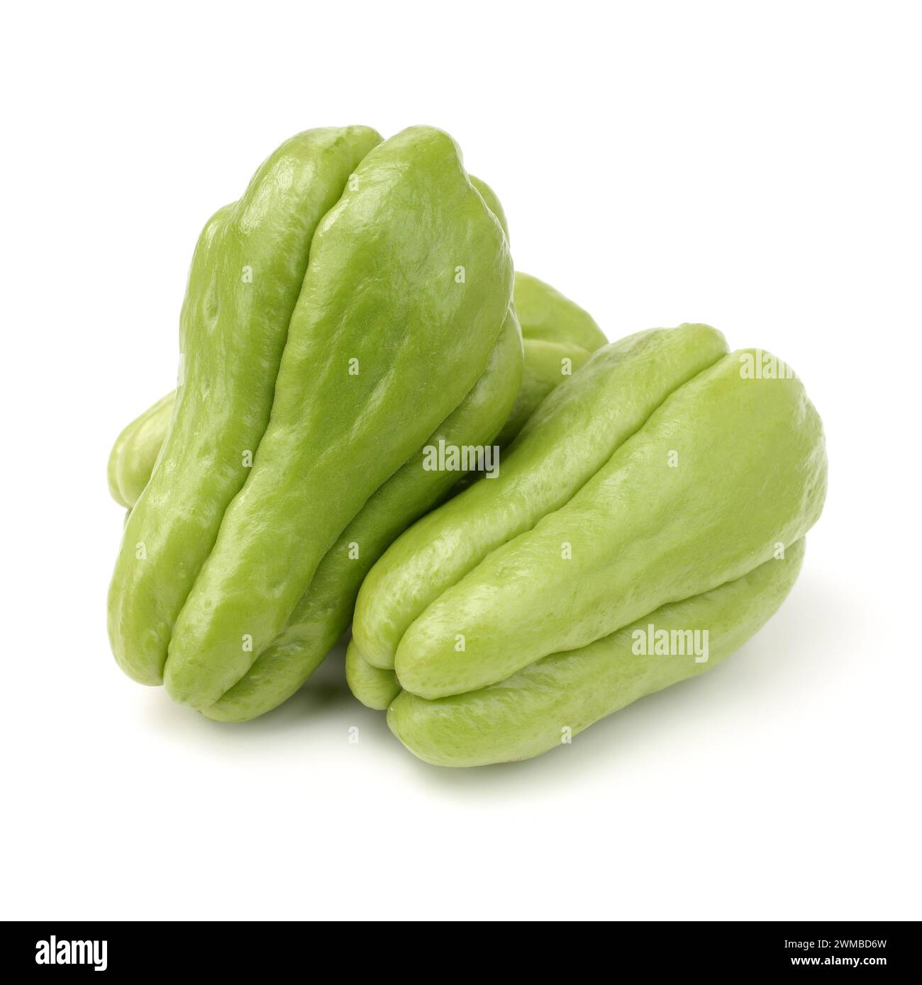 Chayote on a white background Stock Photo - Alamy