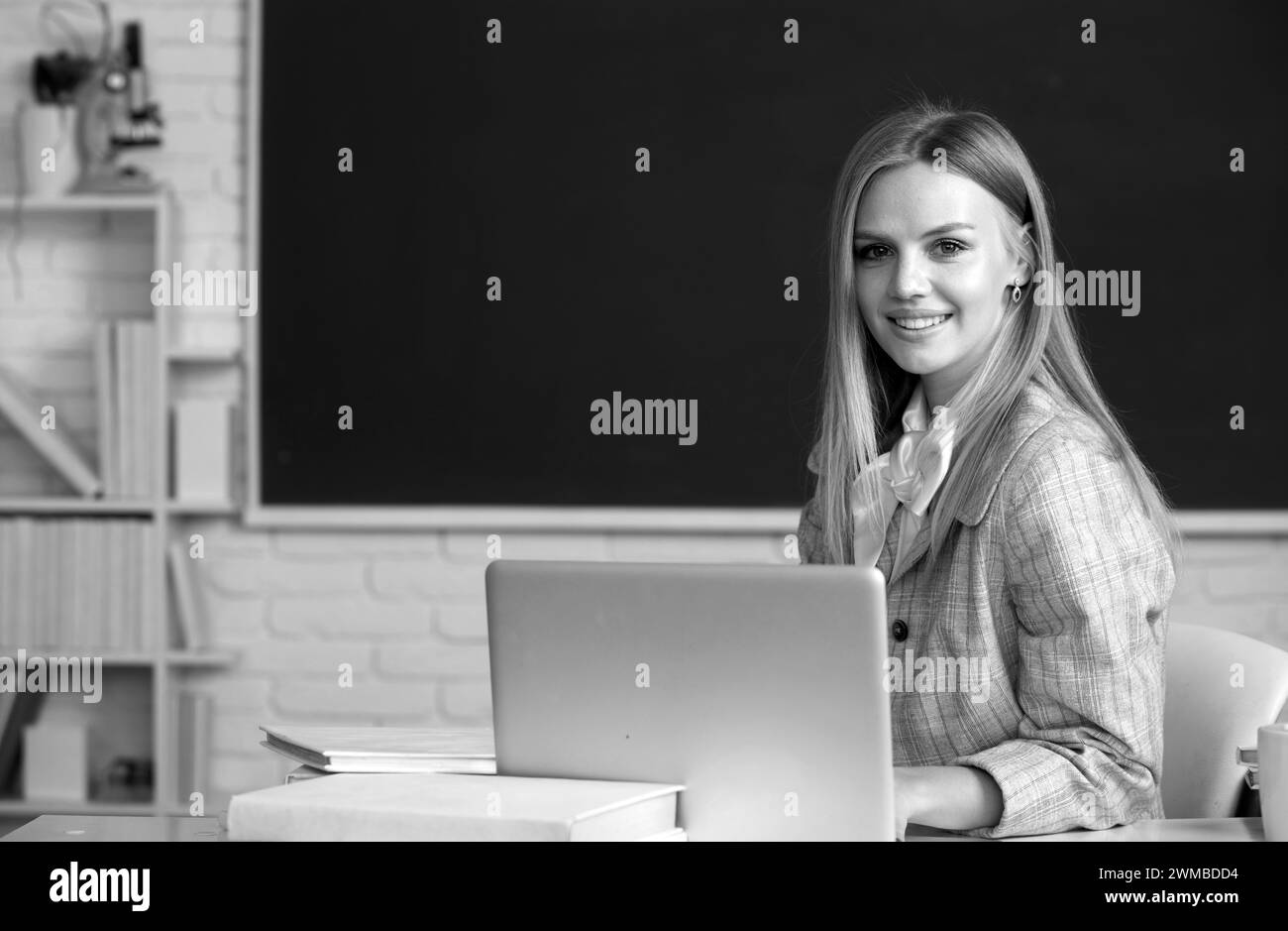 Cute teen girl, school student write notes, watch video online webinar ... Cute teen girl, school student write notes, watch video online webinar ...