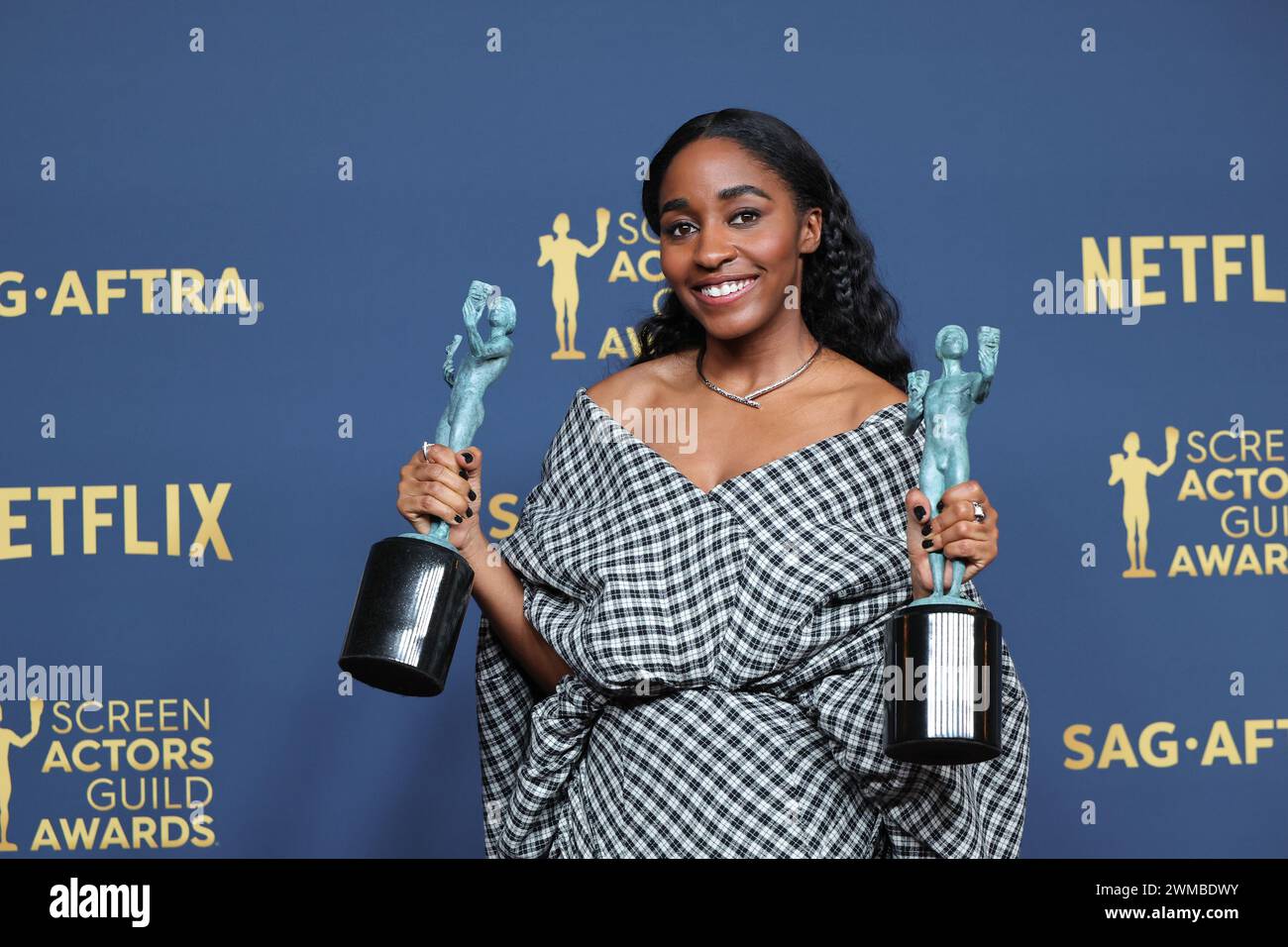 Los Angeles, Ca. 24th Feb, 2024. Ayo Edebiri in The Press Room at the ...
