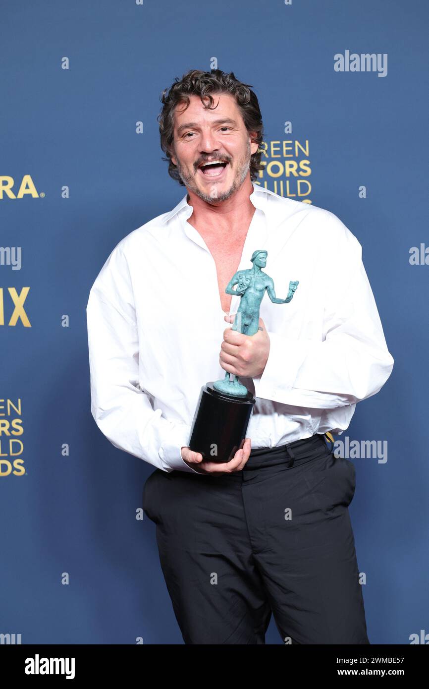 Los Angeles, Ca. 24th Feb, 2024. Pedro Pascal in The Press Room at the ...