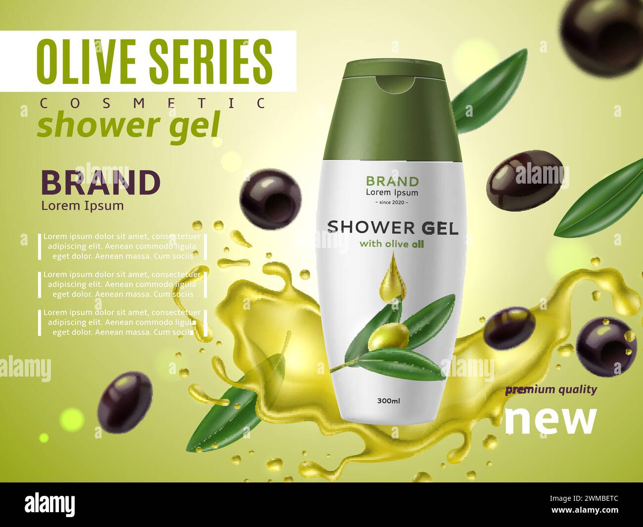 Shower gel on white Stock Vector Images - Alamy