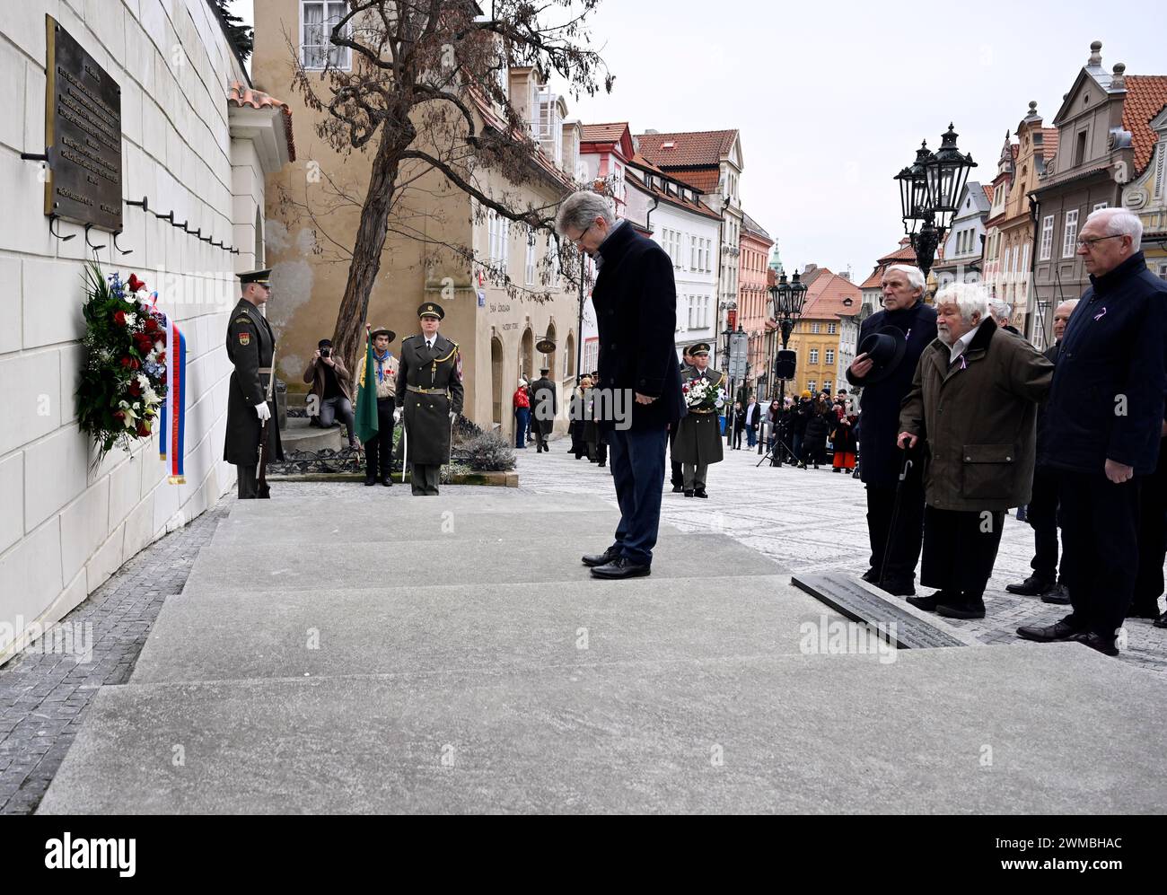 Prague, Czech Republic. 25th Feb, 2024. (L-R) Czech Senate Chairman ...