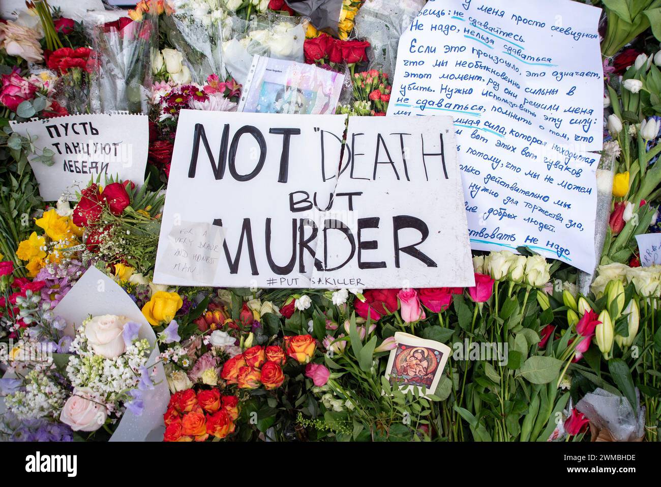 London, UK. 24th Feb, 2024. Thoughts, messages are placed along the ...