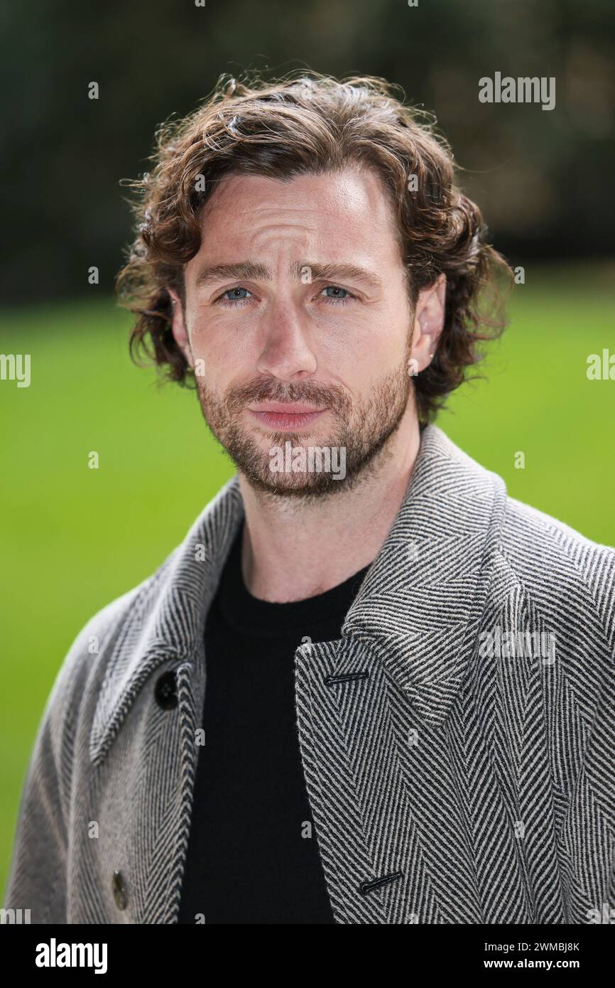 Milan, Italy. 25th Feb, 2024. Aaron Taylor Johnson attends Armani ...