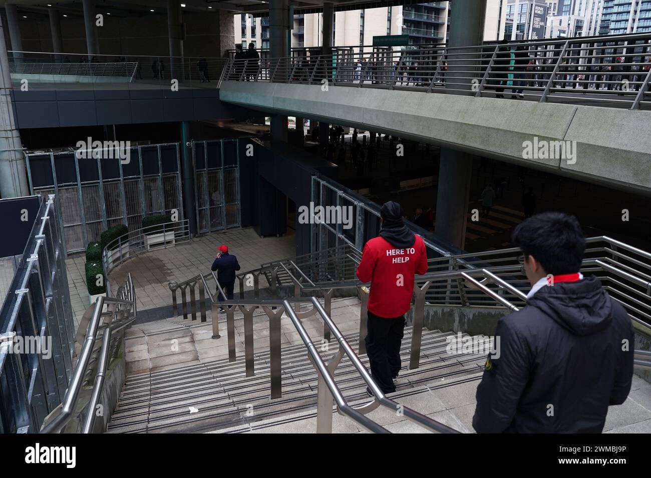 Security barriers near the ground ahead of the Carabao Cup final at ...