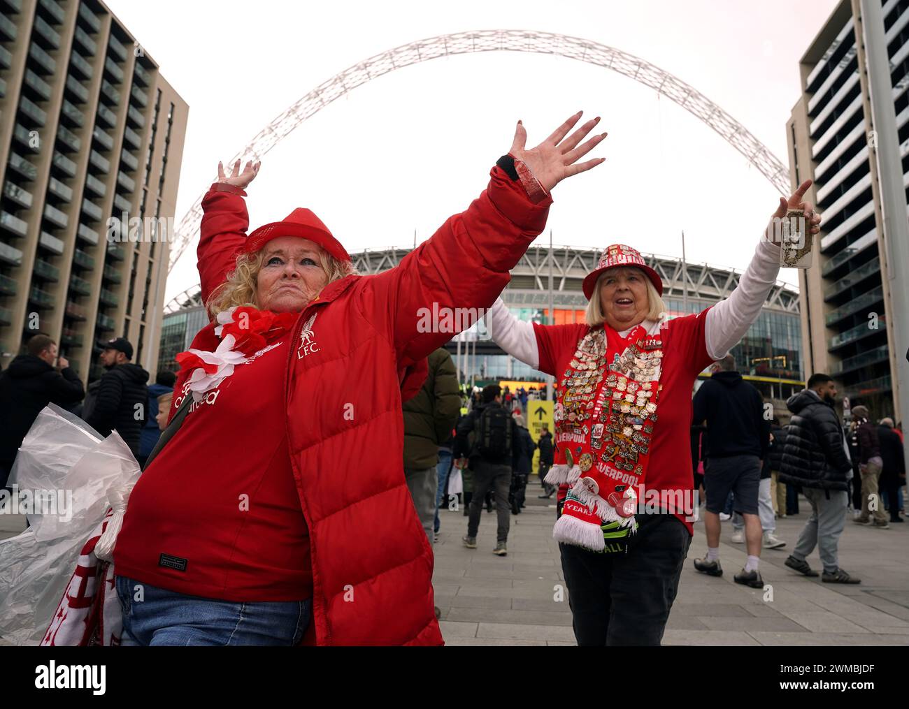 Liverpool fans on Wembley Way ahead of the Carabao Cup final at Wembley ...
