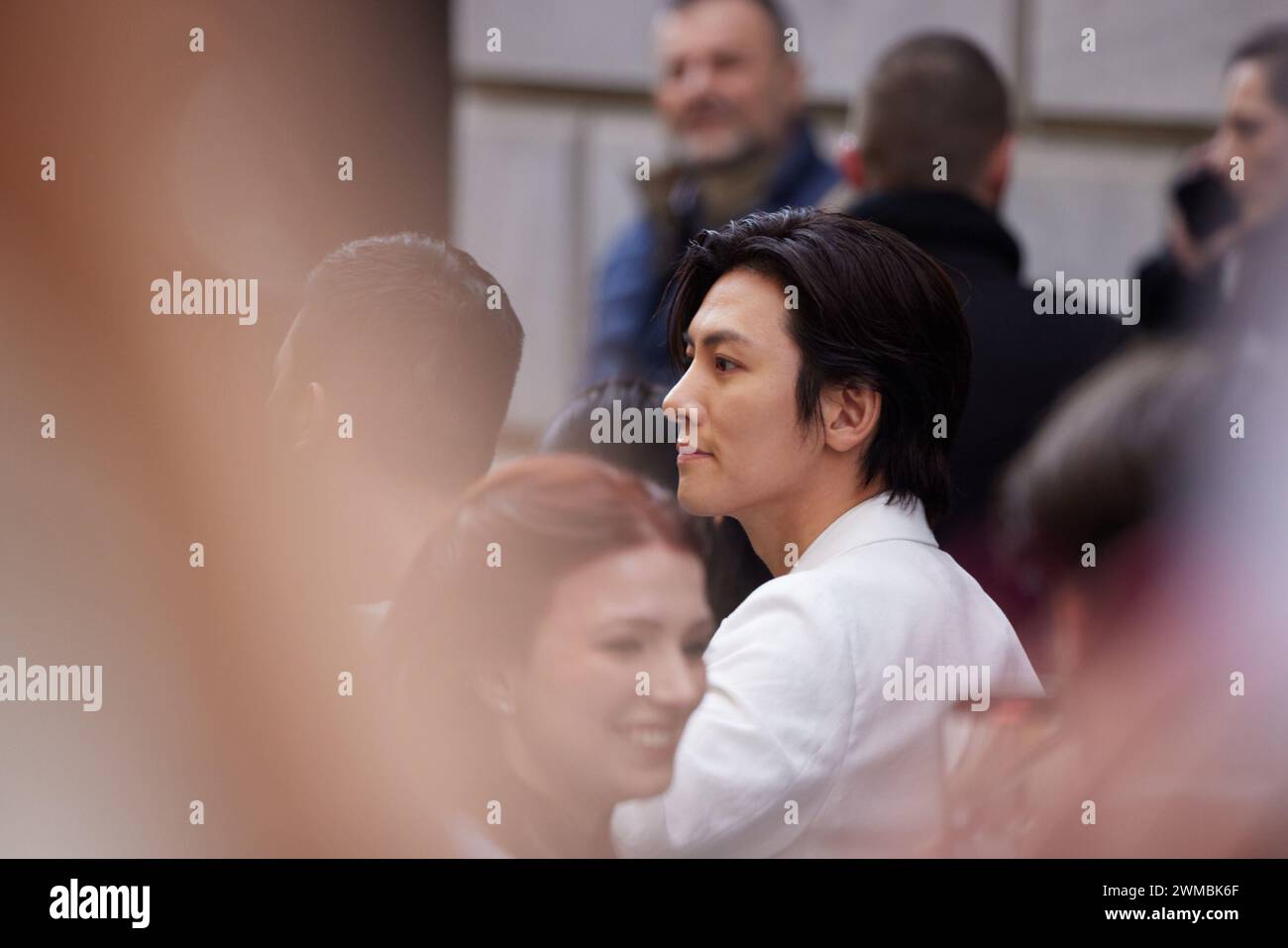 Milan, Italy. 25th Feb, 2024. Ji Chang-wook attends the Giorgio Armani ...