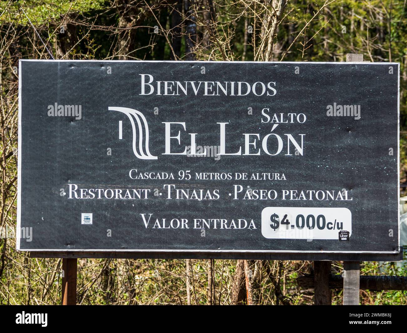 Waterfall Salto El Leon , path leading behind water veil, valley of ...