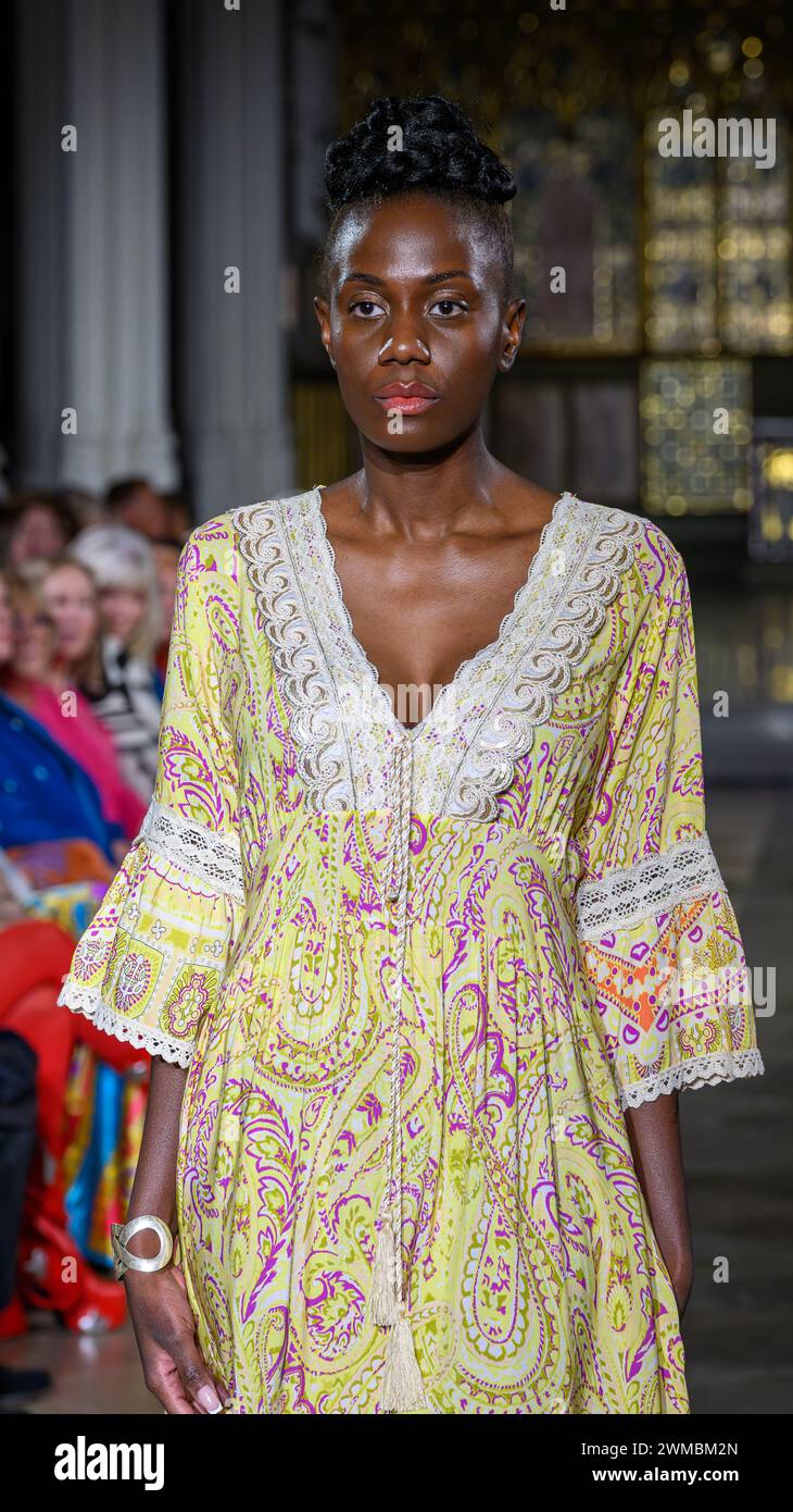 London, UK, 16th February 2024, Goose Island Fashion Show is a dazzling ...