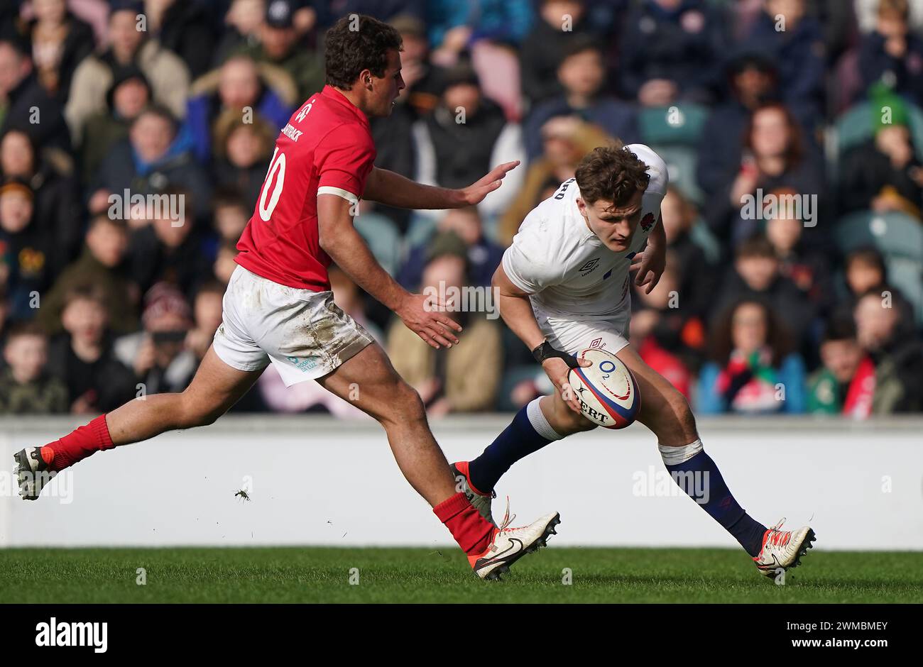 England's Oscar Beard touches down to score a try during the ...