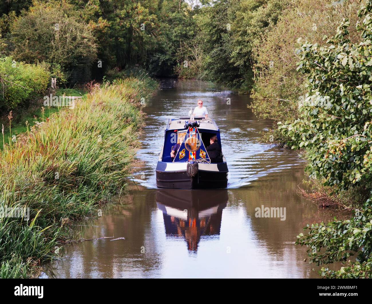narrow boat houseboat barge on the stratford canal warwickshire england ...