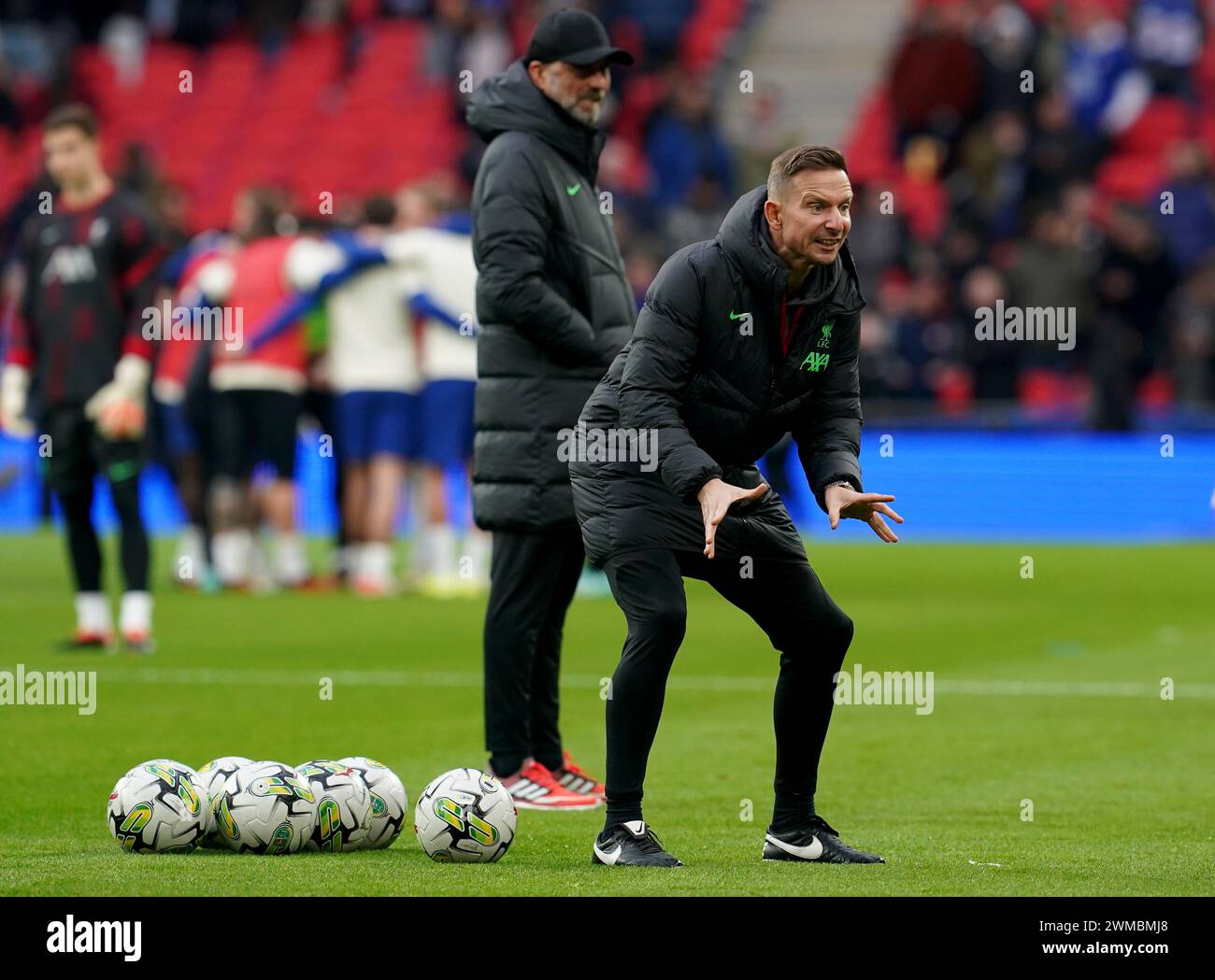 Liverpool assistant manager Pep Lijnders during the warm up before the ...