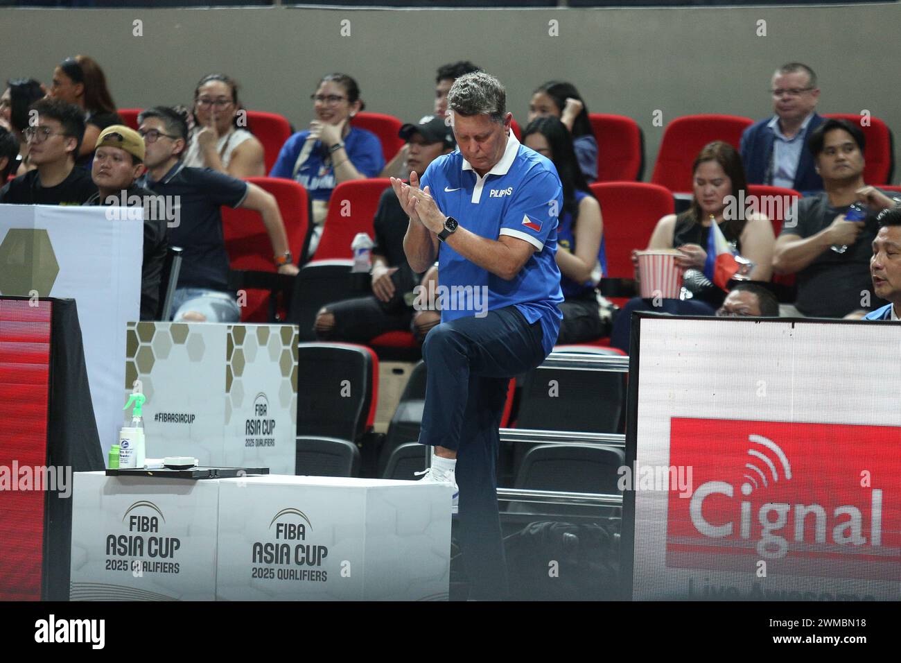 Coach Tim Cone of the Philippines celebrate their win over Chinese ...