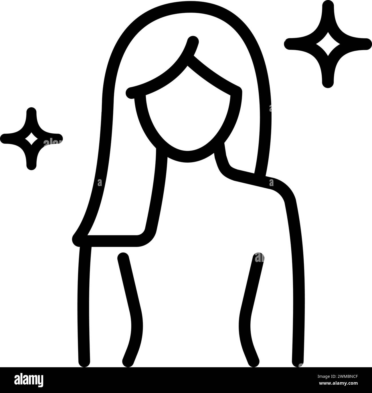 Hair dress keratin cost line icon vector. Hair dress keratin cost sign ...