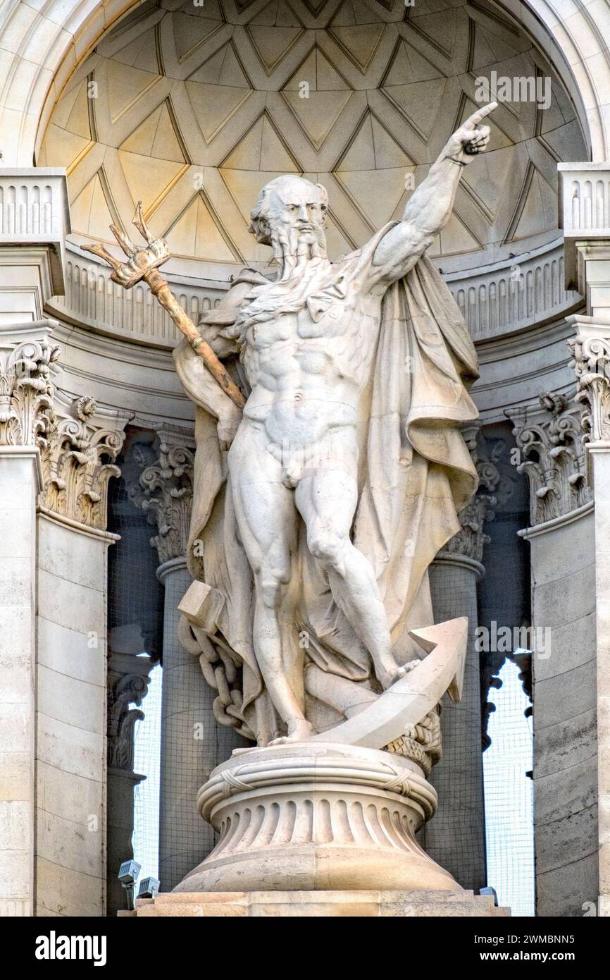 Statue of Old Father Thames, in the style of Triton, on the former Port ...