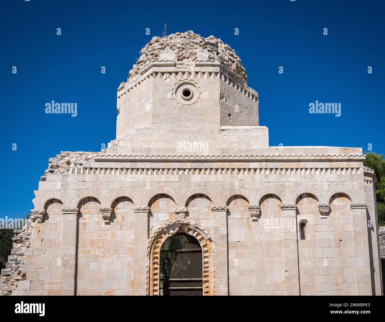 Church of San Felice in the archaeological area of Balsignano, town of ...