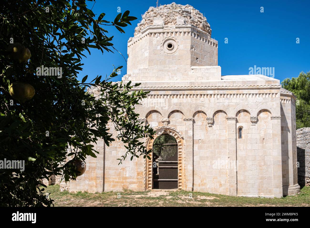 Church of San Felice in the archaeological area of Balsignano, town of ...