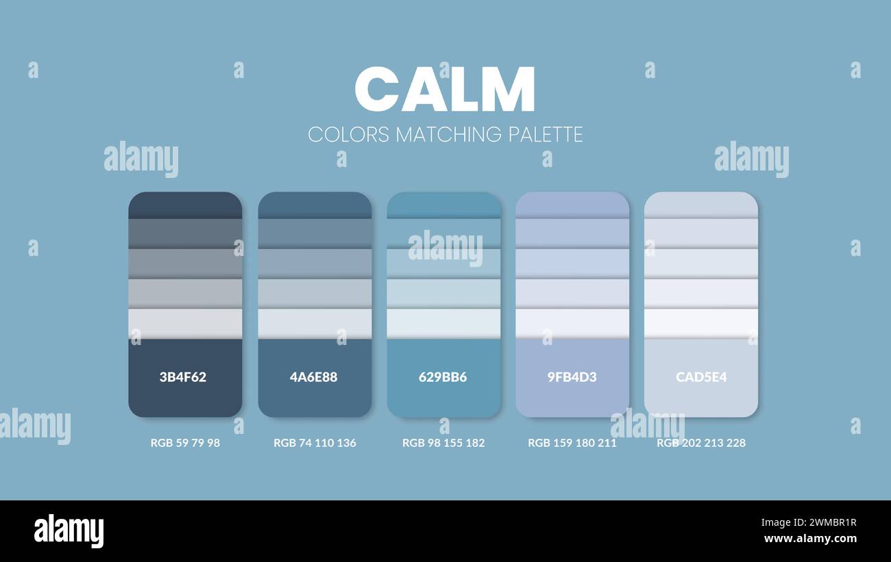 Color palette in calm colour theme collections. Color inspiration or ...