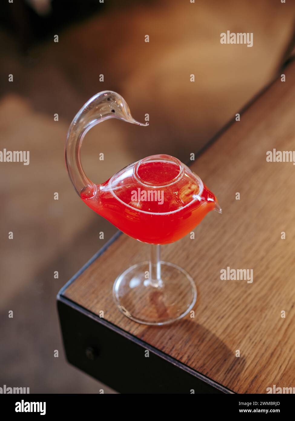 Cosmopolitan cocktail in swan bird glass, minimalistic aesthetic photo ...