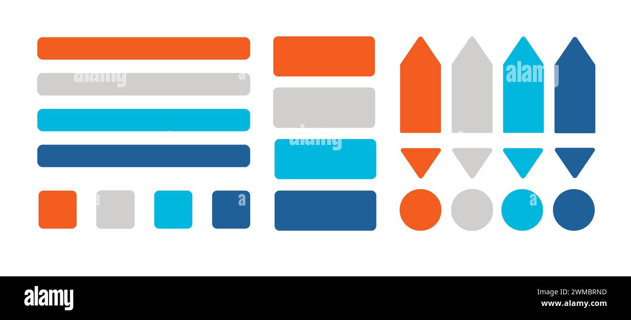 Set of bright colored stickers of different shapes isolated on white ...