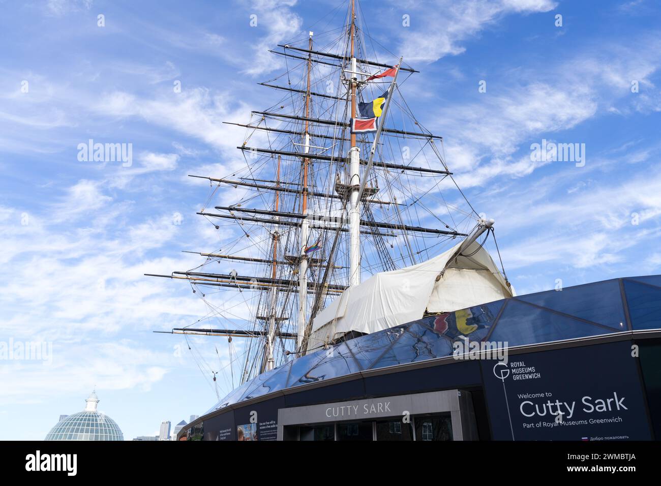 London, UK, 25th February, 2024. Cutty Sark for Royal Museum Greenwich ...