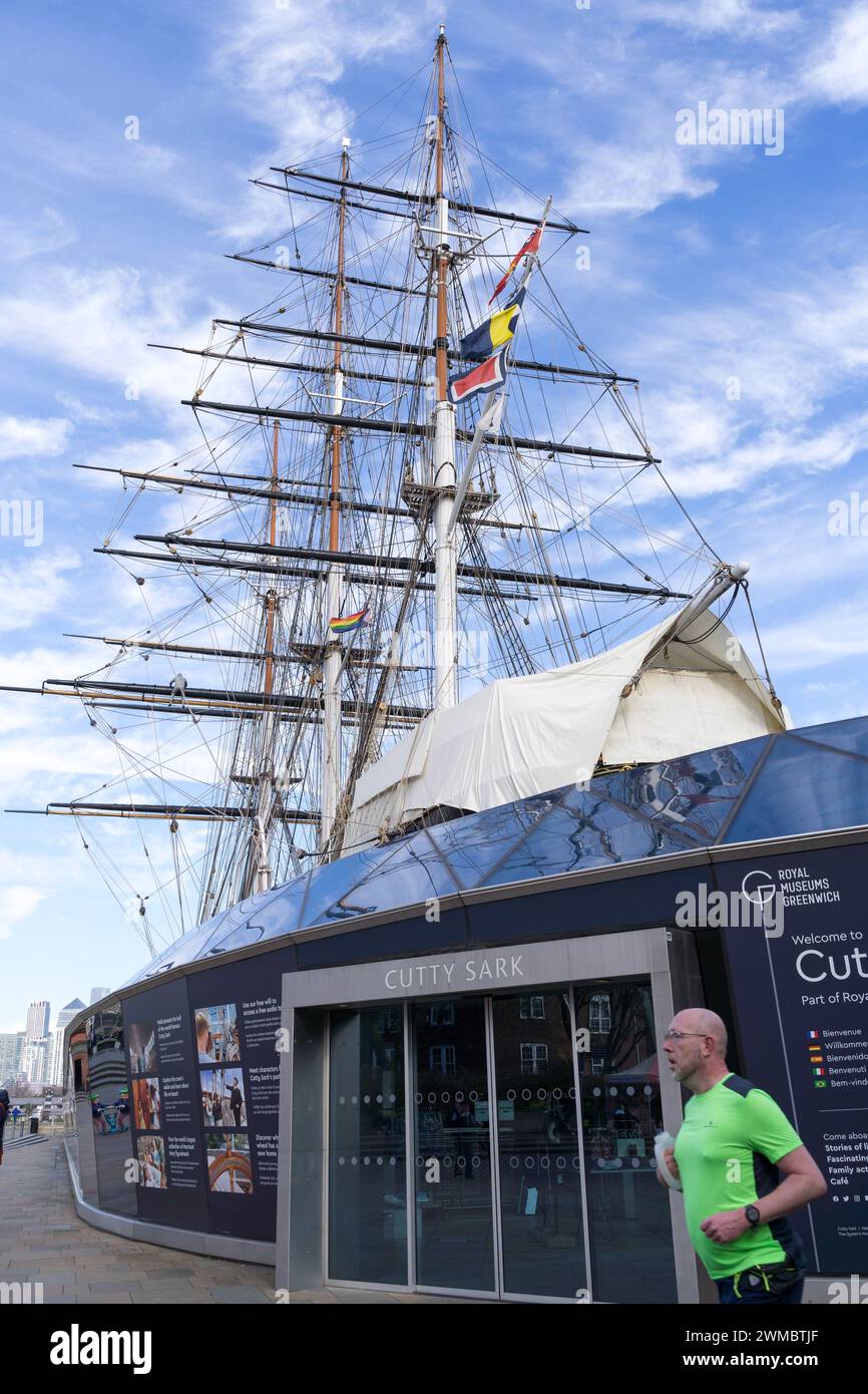 London, UK, 25th February, 2024. Cutty Sark for Royal Museum Greenwich ...