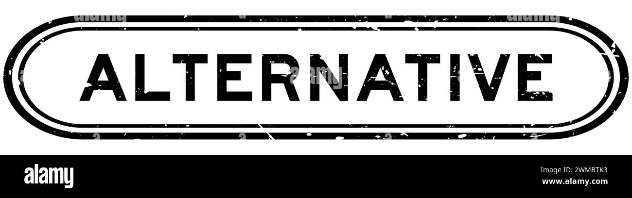 Grunge black alternative word rubber seal stamp on white background ...