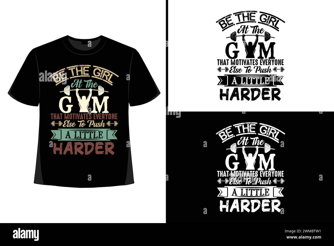 Gym motivational quote with grunge effect and barbell. Workout ...
