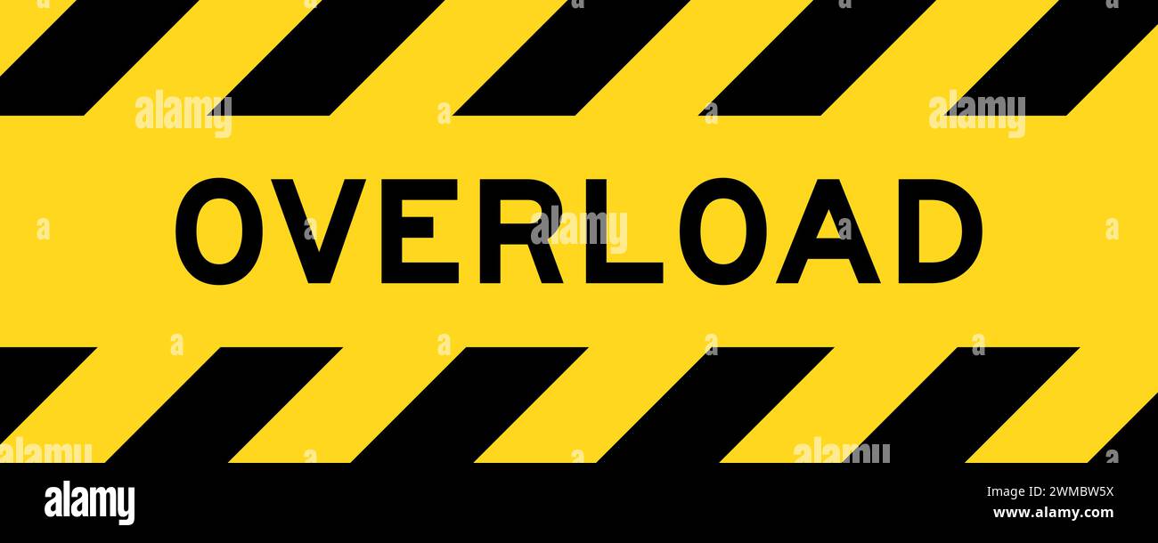 Yellow and black color with line striped label banner with word ...