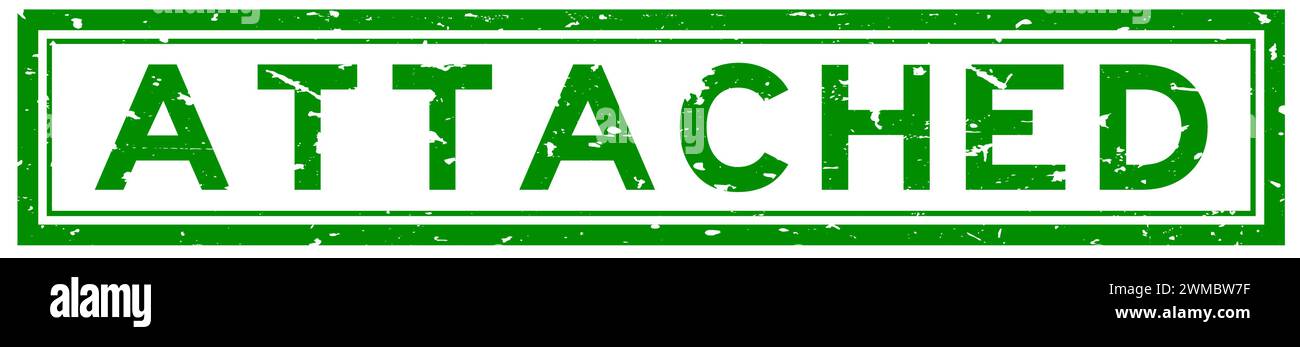 Grunge green attached word square rubber seal stamp on white background Stock Vector Image & Art ...