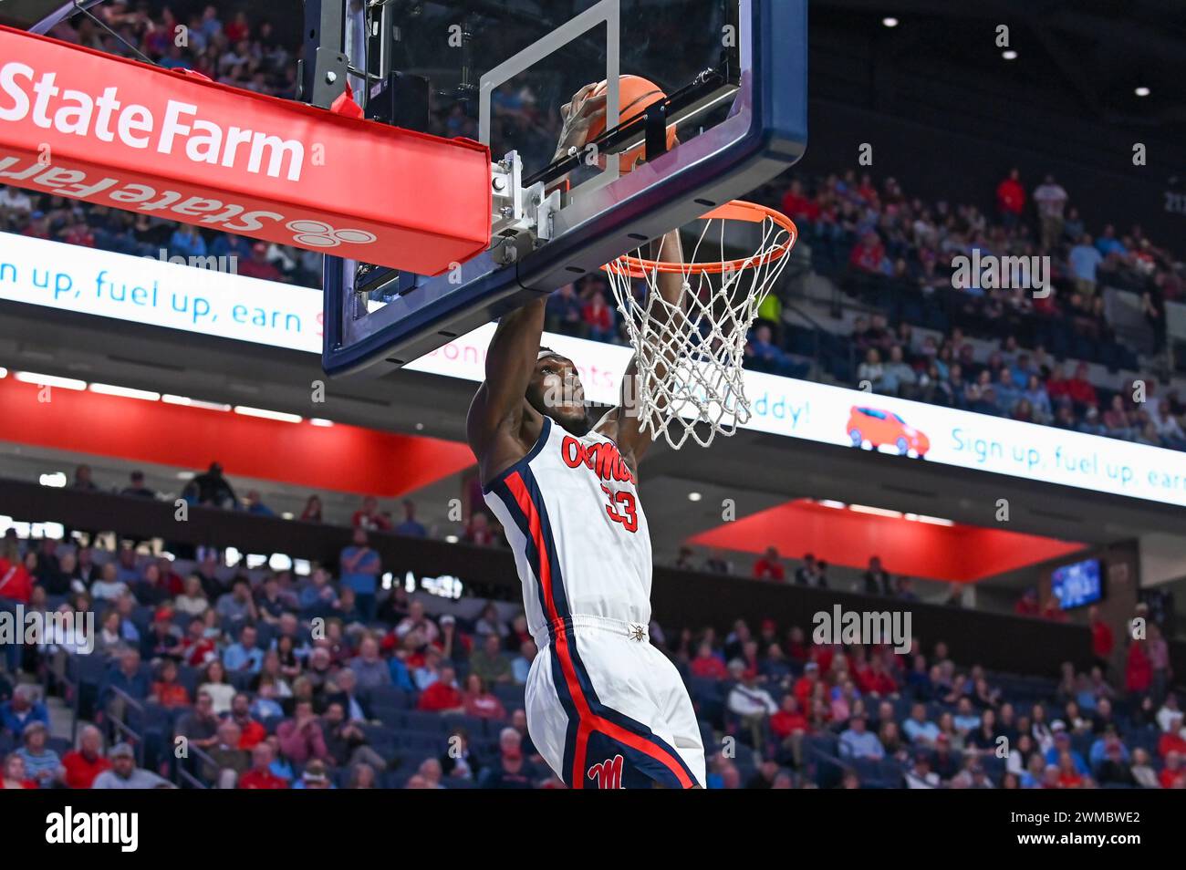 Oxford, MS, USA. 24th Feb, 2024. Ole Miss forward Moussa Cisse (33 ...