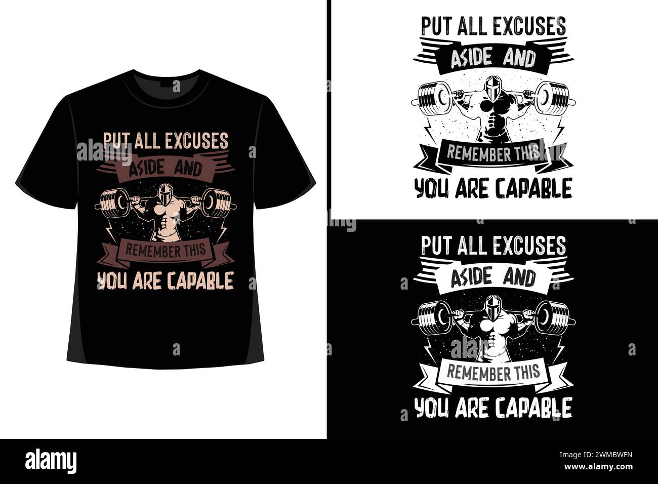 Gym motivational quote with grunge effect and barbell. Workout ...