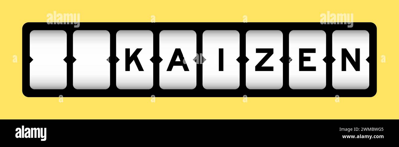 Black color in word kaizen on slot banner with yellow color background ...